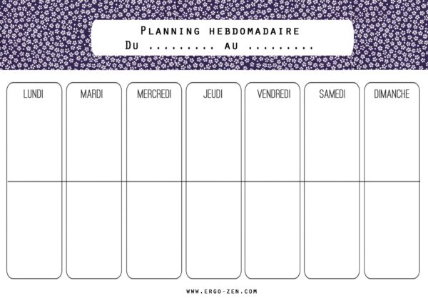 Top 5 – Planning hebdomadaire gratuit à imprimer en 2 min ! | Ergo-zen ...